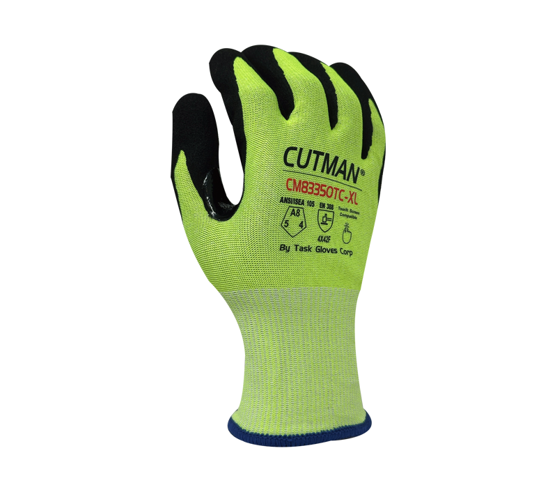 TASK GLOVES - CUTMAN® - 18 Gauge Gloves, Hi-Vis Yellow HDPE + Stainles ...