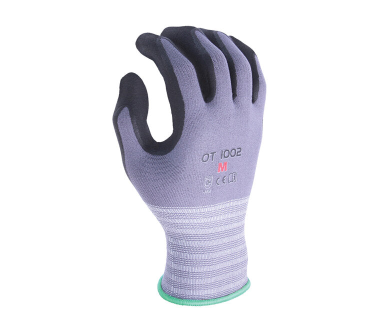 TASK GLOVES - Battle Fit - 15 Gauge Gray Gloves, Nylon shell, Black Mi ...